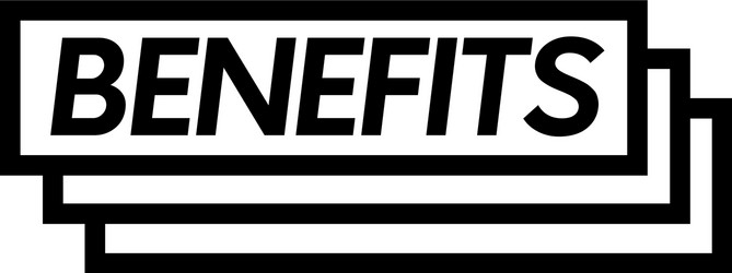 Benefits stamp on white Royalty Free Vector Image