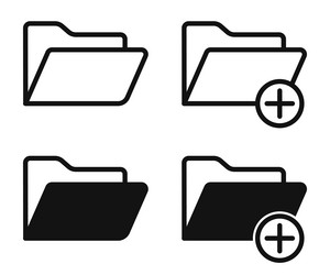 File folder icon set open and close Royalty Free Vector