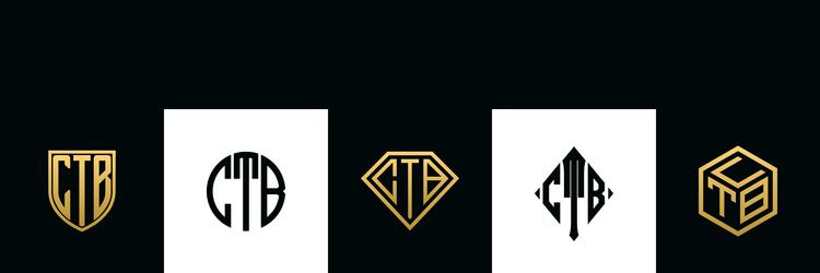 Initial letters gsm logo designs bundle Royalty Free Vector