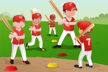Baseball player kid cartoon Royalty Free Vector Image
