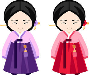 Korea korean characters culture traditional Vector Image