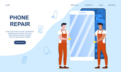 Isometric smartphone repair service concept Vector Image