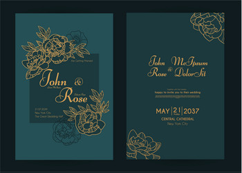 Vintage weeding invitation card design template Vector Image