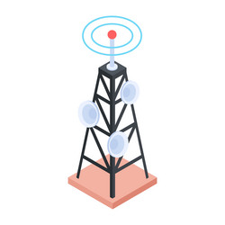 Premium isometric icon of control tower Royalty Free Vector