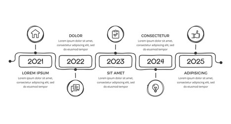 Hand drawn timeline template Royalty Free Vector Image