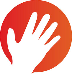 Colorful palm hand logo design template Royalty Free Vector