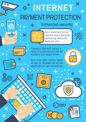 Poster of online cyber security Royalty Free Vector Image