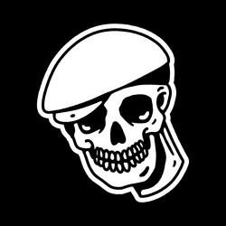 Skull head wearing a police hat line art Vector Image