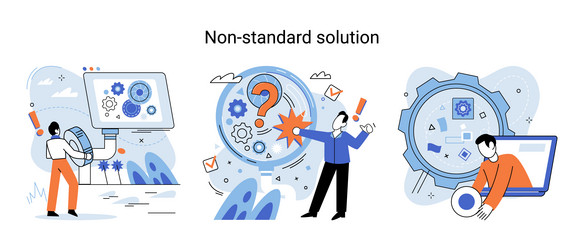 Solution solving problem metaphor answer Vector Image