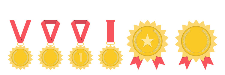 Winner trophy gold silver and bronze cups icon Vector Image