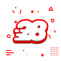 Number 28 3d fast icon Royalty Free Vector Image