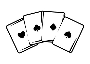 Playing Cards Clipart Black And White