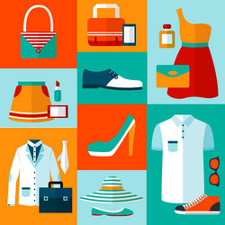 Shopping clothing icons set Royalty Free Vector Image