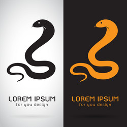 Interlacing of two snakes logo a primitive Vector Image