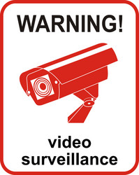 Video surveillance sign cctv camera Royalty Free Vector