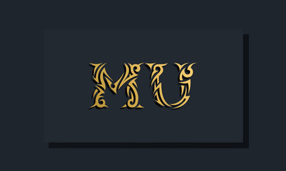Initial letters mu monogram logo design bundle Vector Image