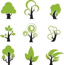 Tree icons set Royalty Free Vector Image - VectorStock
