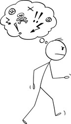 Cartoon angry raging man or businessman Royalty Free Vector