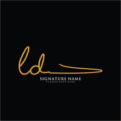 Initial ld handwriting logo with circle template Vector Image