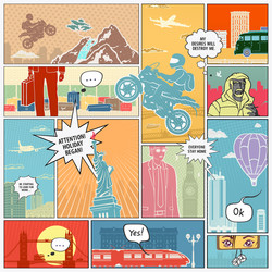Page comics layout concept Royalty Free Vector Image