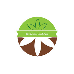 Green leaves cassava leaf logo design Royalty Free Vector