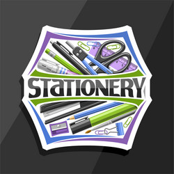 Logo for stationery store Royalty Free Vector Image