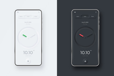 Neumorphic ui kit on smartphone screen login Vector Image