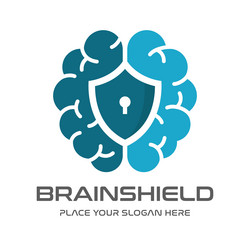 Brain charging template logo this logo Royalty Free Vector