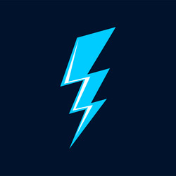 Cartoon blue lightning flash thunderbolt Vector Image