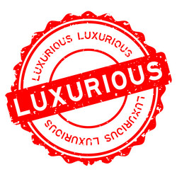 Grunge green luxurious word round rubber seal Vector Image