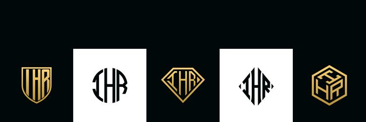 Initial letters ihi logo designs bundle Royalty Free Vector