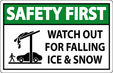 Caution sign watch out for falling ice and snow Vector Image