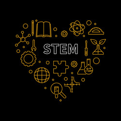 Science heart outline stem banner Royalty Free Vector Image