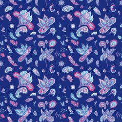 Blue fresh indian pattern Royalty Free Vector Image