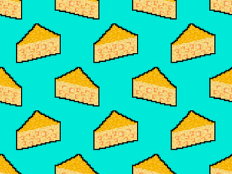 Pixel cheese seamless pattern 8 bit slices Vector Image