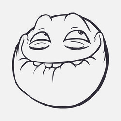 Internet meme trollface design Royalty Free Vector Image