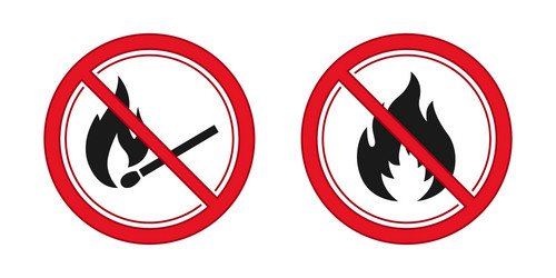 No fire flame sign icon Royalty Free Vector Image