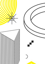 Poster with bright bold geometric elements Vector Image