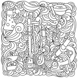 Coloring page on topic science Royalty Free Vector Image