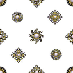 Seamless pattern from textile embroidered patches Vector Image