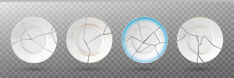 Broken plate icon cartoon style Royalty Free Vector Image