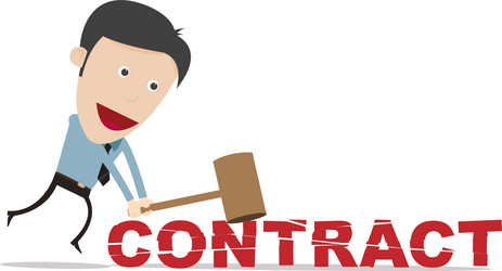 Cartoon of man or businessman reading contract Vector Image