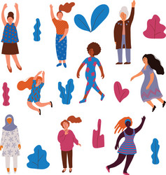 Collection of women different appearance Vector Image