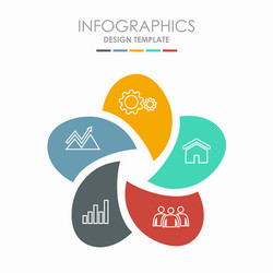 Five color circles infographic elements template Vector Image