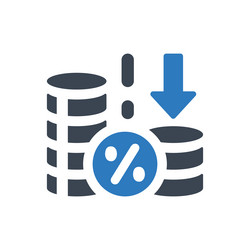 Interest rate falling icon Royalty Free Vector Image