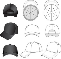 Cap Band Outline Template Royalty Free Vector Image