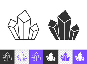 Diamond gem jewel gemstone line icon set Vector Image