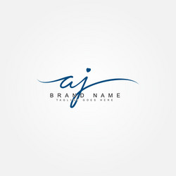 Initial letter aj logo - handwritten signature Vector Image