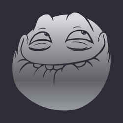 Internet meme trollface design Royalty Free Vector Image