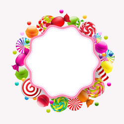 Candy shop label with sweet candies Royalty Free Vector